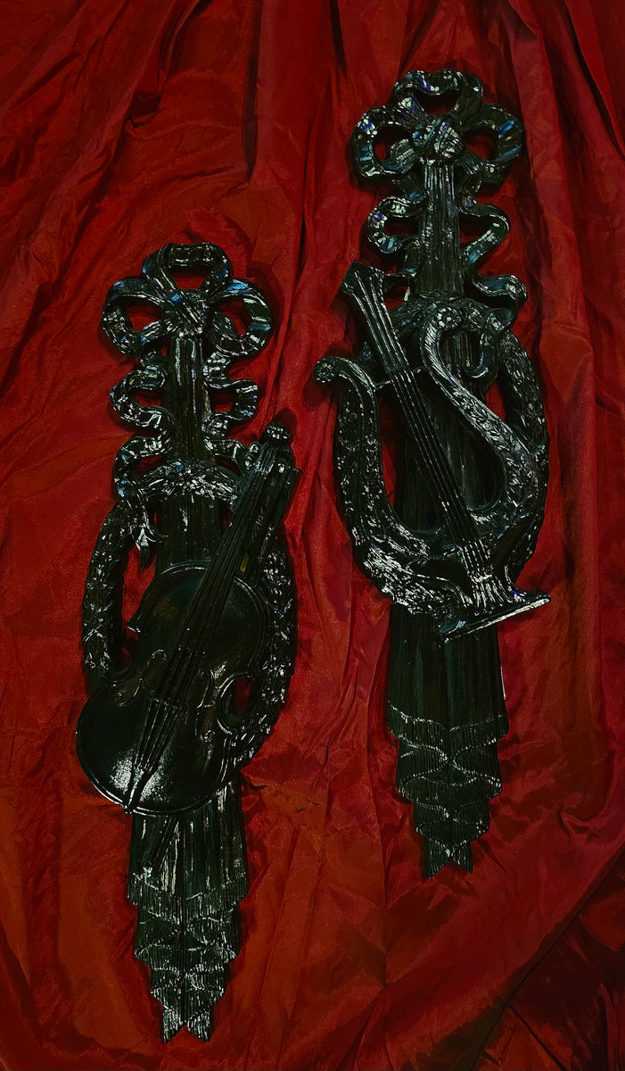 Upcycled Set Of 2 Burwood Music Inspired Cello And Lyre Wall Plaques ...